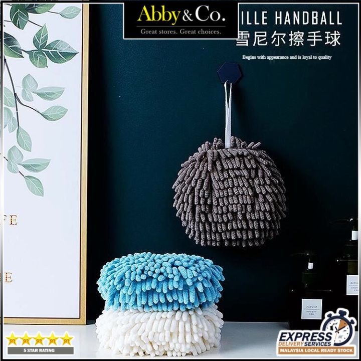 Abby & CO Hand Towel Kitchen Bathroom Hanging Towel Ball Good Absorbent ...