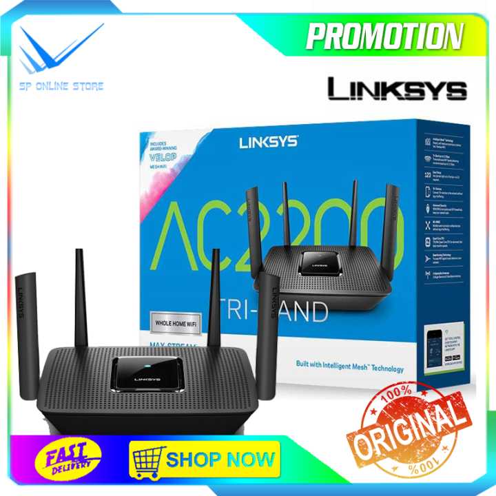 LINKSYS MR8300-AH AC2200 TRI-BAND MU-MIMO GAMING Mesh WiFi Router (2.4Ghz + 5Ghz + 5Ghz) | Lazada