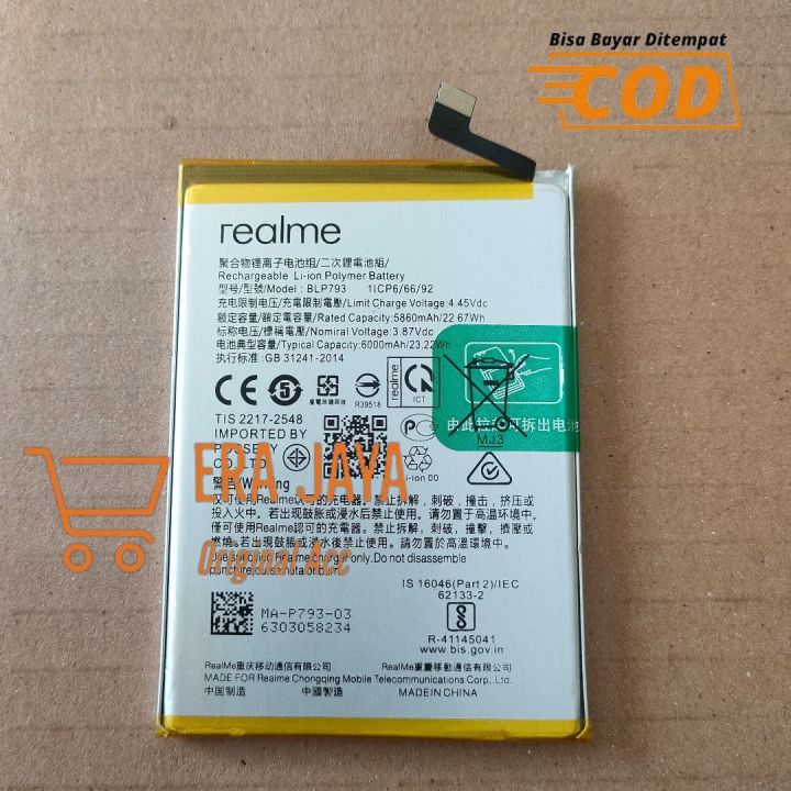 REALME C11 - Baterai Batre Hp Realme C11 2020 RMX2185 Model BLP793 ...
