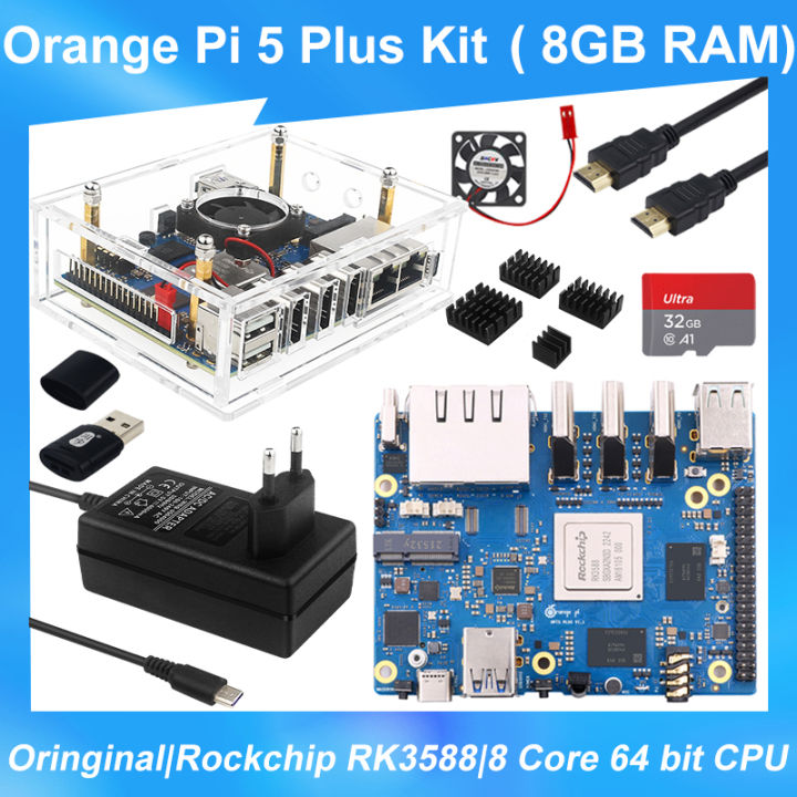 Orange Pi 5 Plus 8GB RAM RK3588 2.5G Dual Ethernet Ports with PCIE Extension Single Board ...