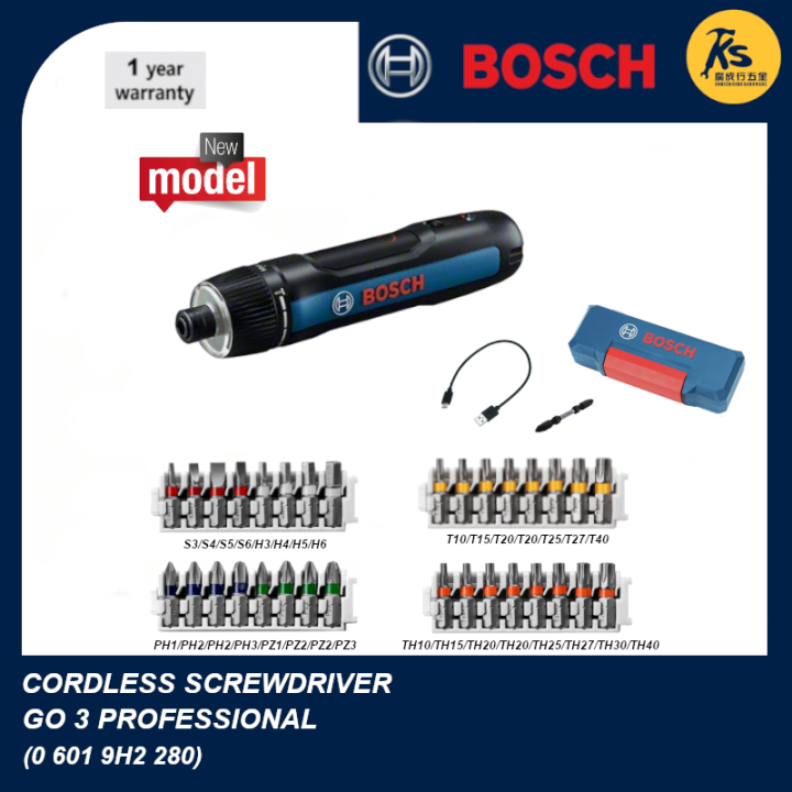 BOSCH GO 3 Cordless Screwdriver Professional ( 0 601 9H2 280 ) | Lazada