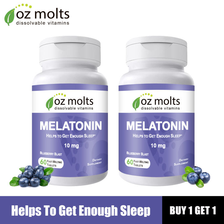 Ozmolts 10mg Melatonin for Sleep Aid Chewables Multivitamin Iron Biotin ...