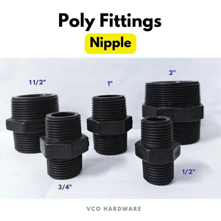 Poly Fittings Nipple / HDPE Pipe Poly Pipe Connector/ 1/2" & 3/4" & 1 ...