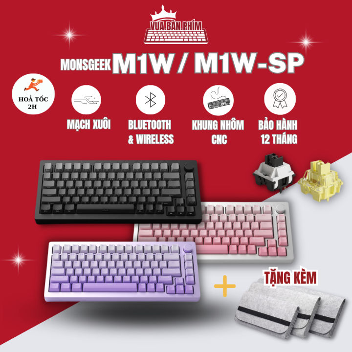 [HÀNG SẴN] Bàn phím cơ MonsGeek M1W / M1W SP không dây 3 mode, vỏ nhôm CNC , mạch xuôi, gasket ...