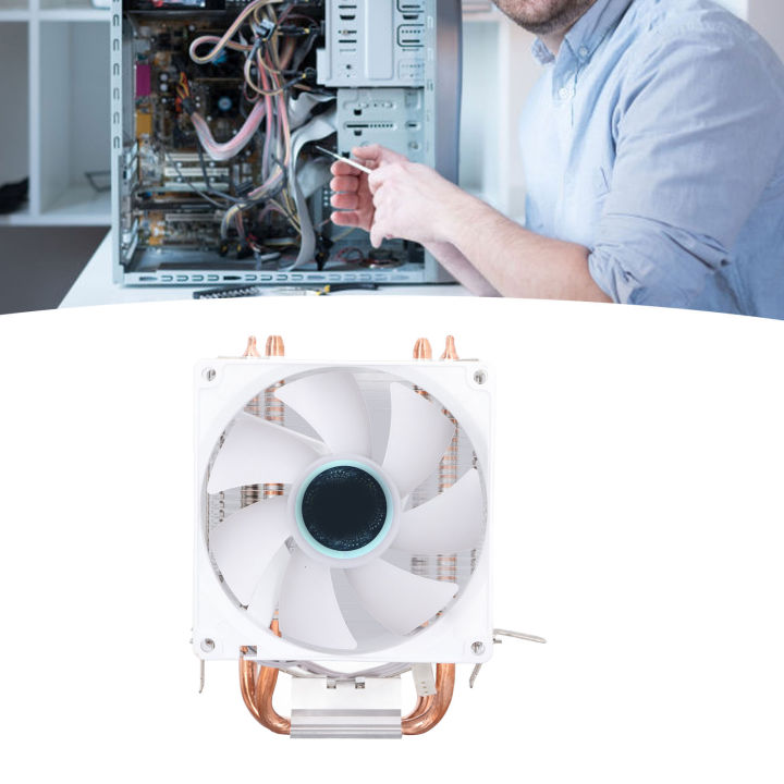 พัดลมระบายความร้อน CPU 3.5in 2 ท่อความร้อน 3pin 12VDC 2000RPM แบริ่งไฮด ...