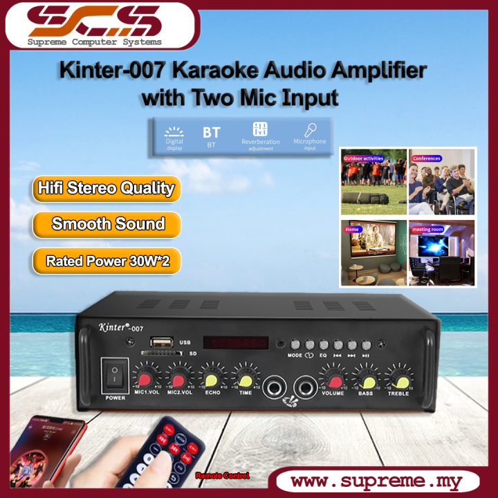 Kinter-007 Karaoke Audio Amplifier with Two Mic Input Karaoke Amplifier ...