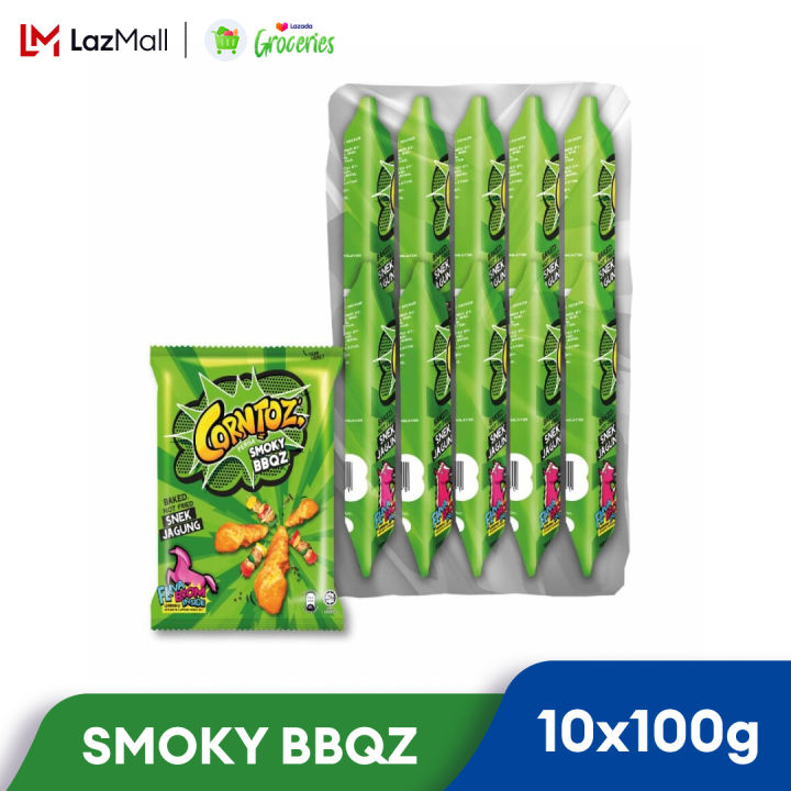 [BUNDLE OFFER] 10 packs CORNTOZ SMOKY BBQZ 100G | Lazada