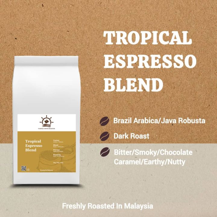 Freshly Dark Roast Tropical Espresso Blend Coffee Bean [Arabica ...
