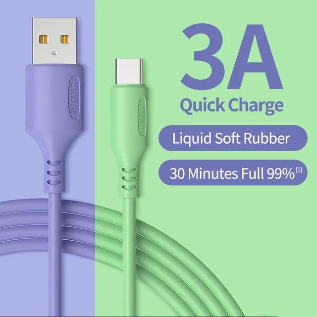 Macaron usb cable micro type c ios Liquid Silicone 3A USB Long Fast ...
