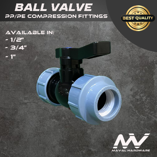 PE / PP Compression Fittings PN16 - Double Union Ball Valve 1/2", 3/4 ...