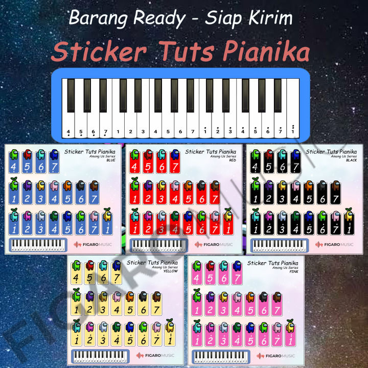 Stiker Pianika - Sticker Tuts Pianika Melodica Seri Among Us | Lazada ...