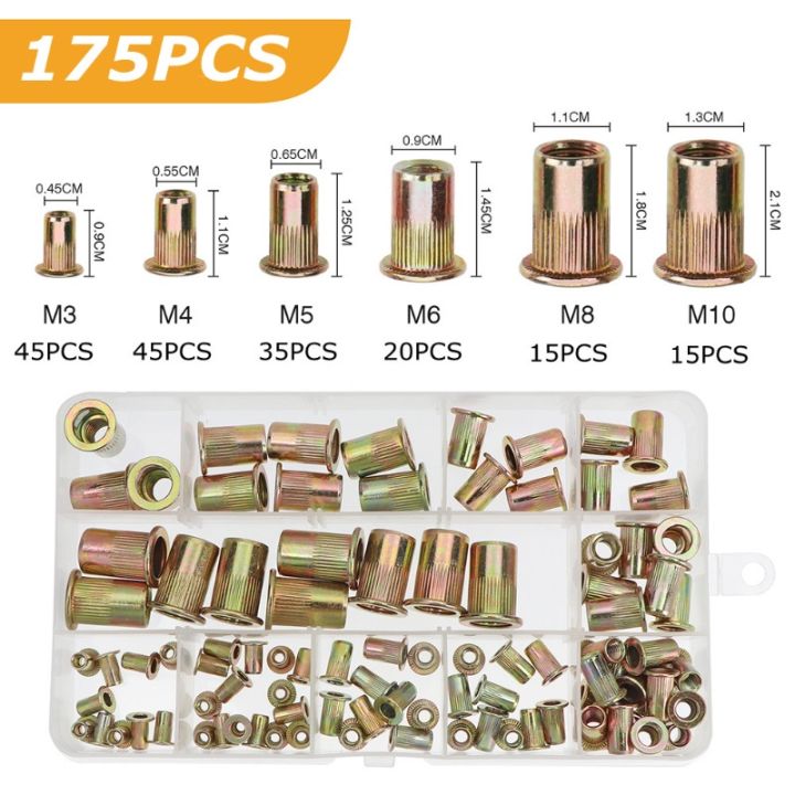 175PCS Rivet Nut Rivnut Mur Flat Nut M3 M4 M5 M6 M8 M10 M12 | Lazada ...
