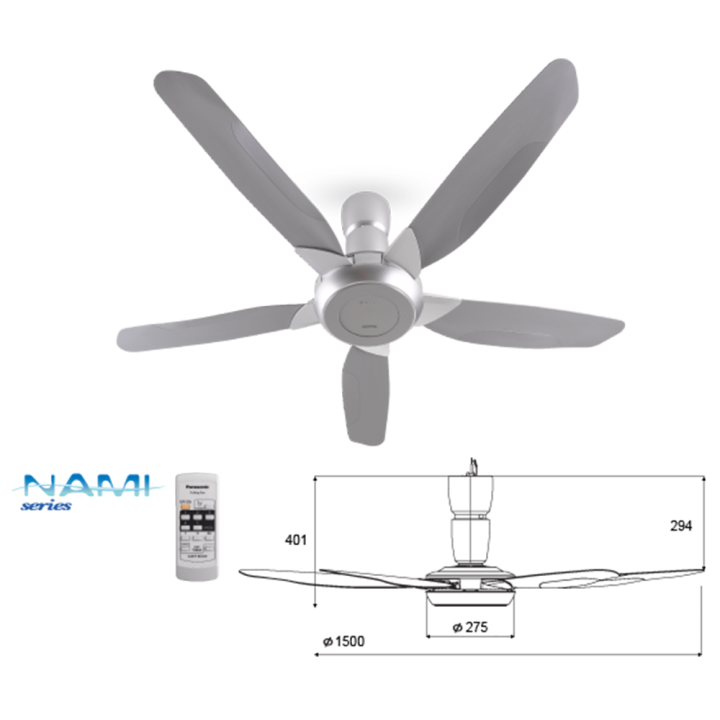 PANASONIC CEILING FAN NAMI 5 BLADES F-M15E2 (60 INCH) | Lazada