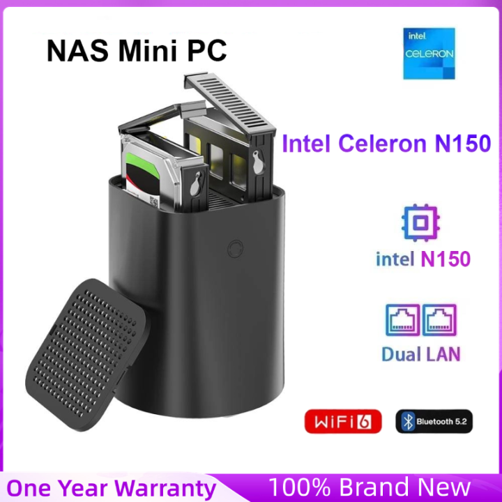 NAS Intel Celeron N150 Mini PC SSD Windows 11 Computador Dual 2.5G LAN ...