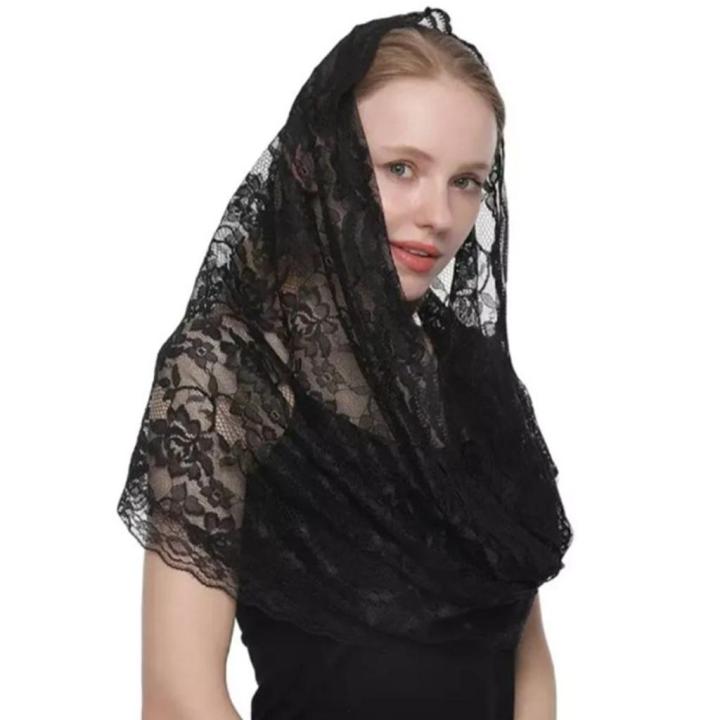 Lace Flower Veil Female Head Covering Catholic Chapel Bride Short ...