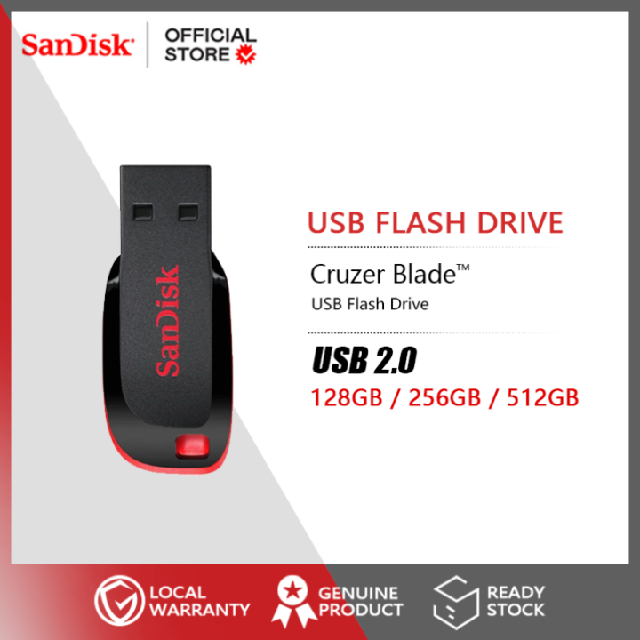 Sandisk Cruzer Blade 128GB/256GB/512GB USB 2.0 Flash Drive | Lazada PH