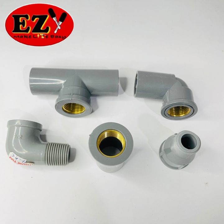 1/2 (15mm) & 3/4x1/2 (20MMx15MM) PT ELBOW SOCKET TEE WITH COPPER V ELBOW SOCKET STREET ACT PVC ...