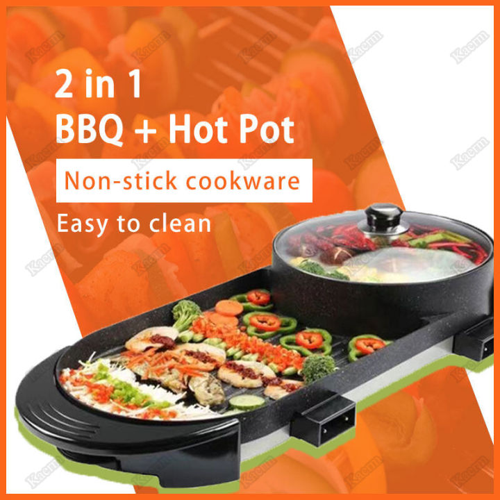 CLEARANCE！Local delivery upgrade Korean 2 in 1 BIG BBQ HOTPOT Steamboat ...