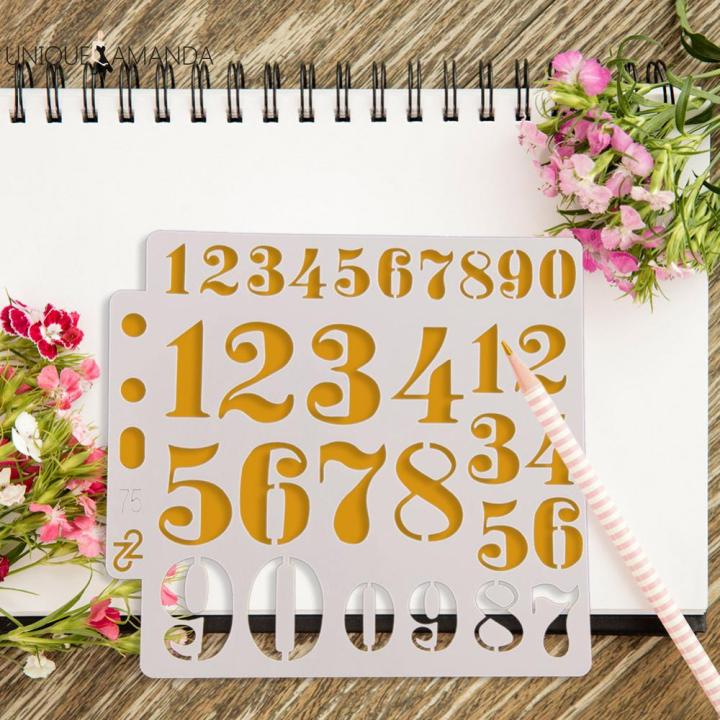 Plastic Numbers Painting Template DIY Cake Coffee Decor Spray Mold ...