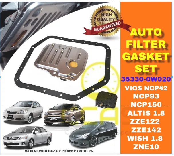 Toyota auto filter & gasket vios ncp42 /ncp93 / ncp150 altis zze122/zze142 wish ane10/zne10 | Lazada