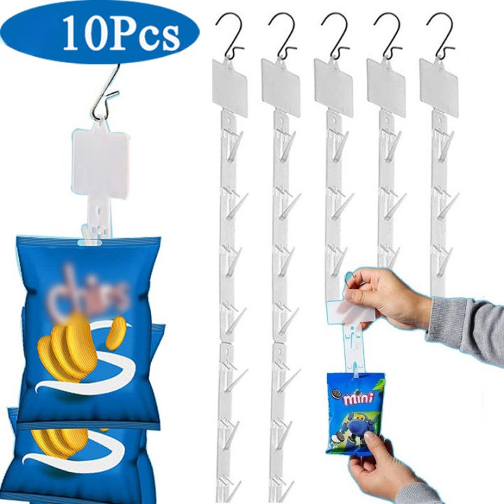 10pcs Supermarket Snack Display Hanging Strips with Hook/Plastic Store ...