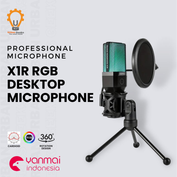Yanmai X1R USB Gaming RGB Microphone Desktop Live Streaming Streamer ...