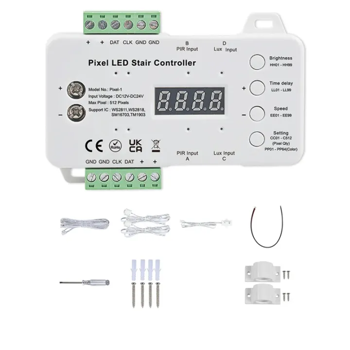 (UJCZ) Motion Sensor LED Stair Pixel Lights Controller RGB LED ...