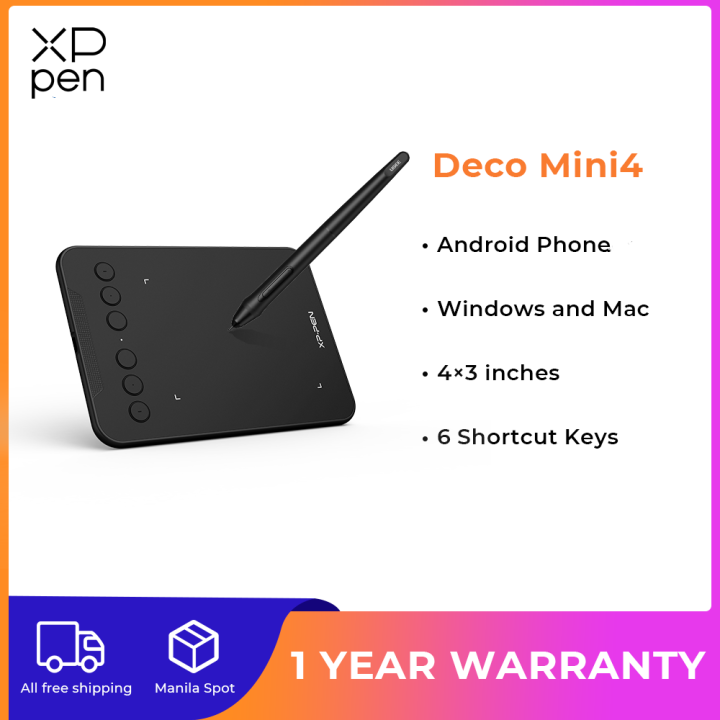 【Local Delivery & Free Shipping】XP-PEN Deco Mini4 4 Inch Mini Drawing ...