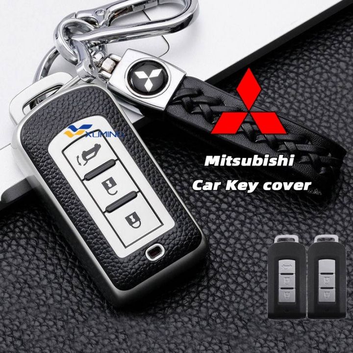 TPU Leather Grain Remote Car Key Case Cover for Mitsubishi Pajero ...