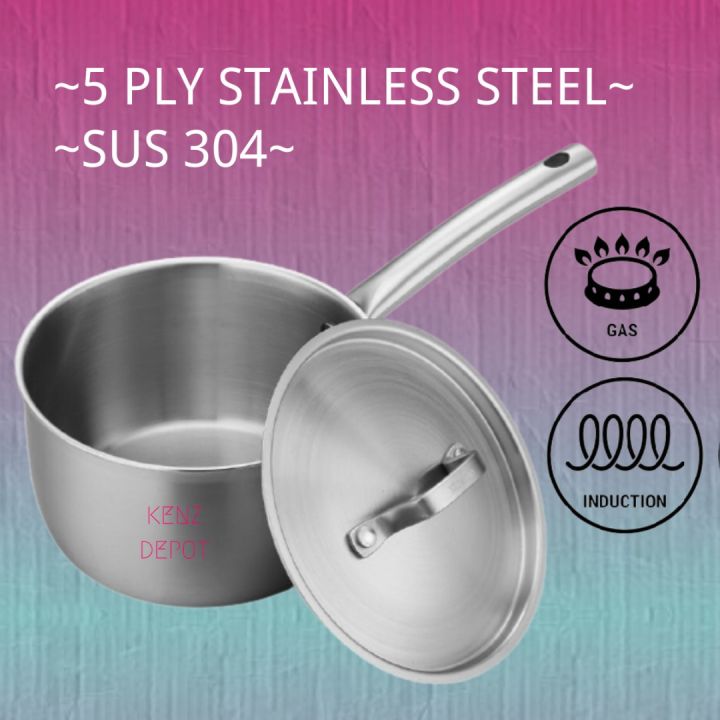 SUS 304 # 5 PLY STAINLESS STEEL EXTRA DEEP STAINLESS STEEL SAUCE PAN ...