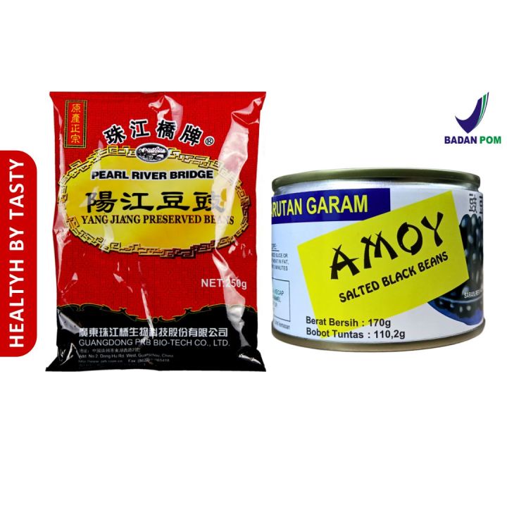 Amoy Tausi Salted Black Beans Kacang Hitam Kaleng 170g Pearl River ...