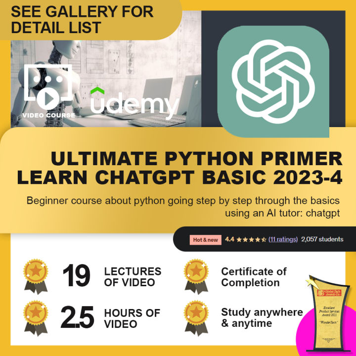[Video Course] The Ultimate Python Primer: Learn the Basics with ChatGPT 2023 - 2024 | Lazada