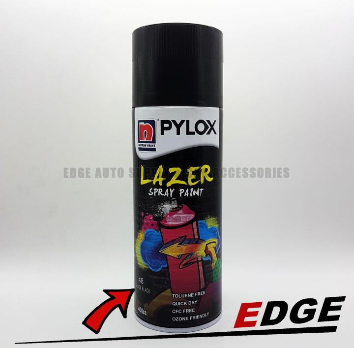 (#48 Gloss Black) Pylox Lazer Spray Paint 400cc by Nippon Paint | Lazada PH