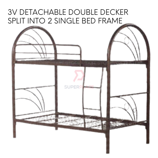 3V VE901A Heavy Duty Detachable Double Decker Bunk Bed Bedroom Hostel ...