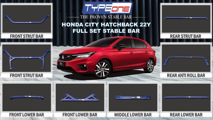 TYPE ONE Honda city 2020 - 2024 front side rear middle anti Struct roll ...