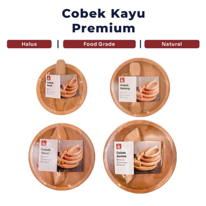Cobek ulekan coet kayu aesthetic Premium | Lazada Indonesia