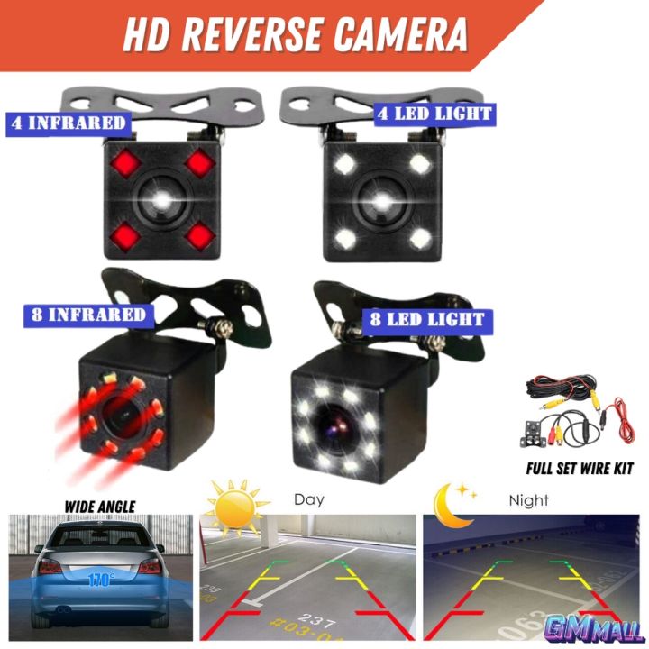 Car Rear View HD Reverse Camera Infrared Night Vision 170" Degree Wide ...