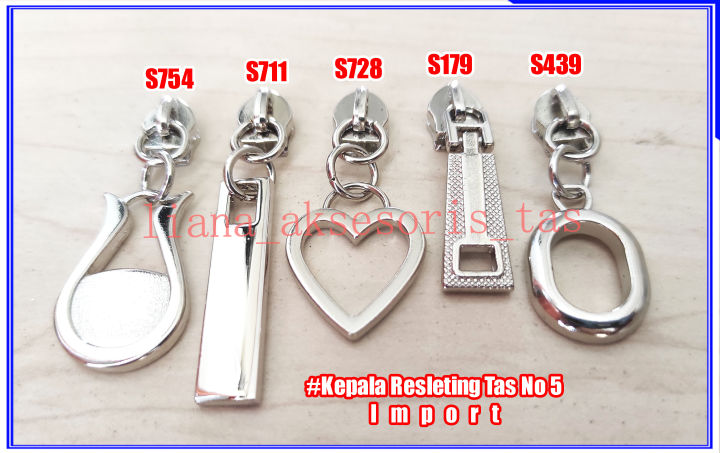 AKSESORIS TAS CEWEK KEPALA SLETING - KEPALA RESLETING TAS NO 5 IMPORT ...