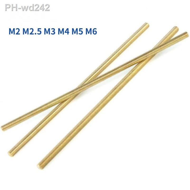 Brass Thread Rod M2 M2.5 M3 M4 M5 M6 Brass Metric Bolt Full Thread ...