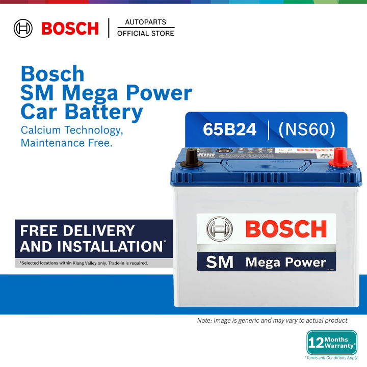 [Installation Provided] Bosch SM Mega Power Car Battery NS60L NS60R ...