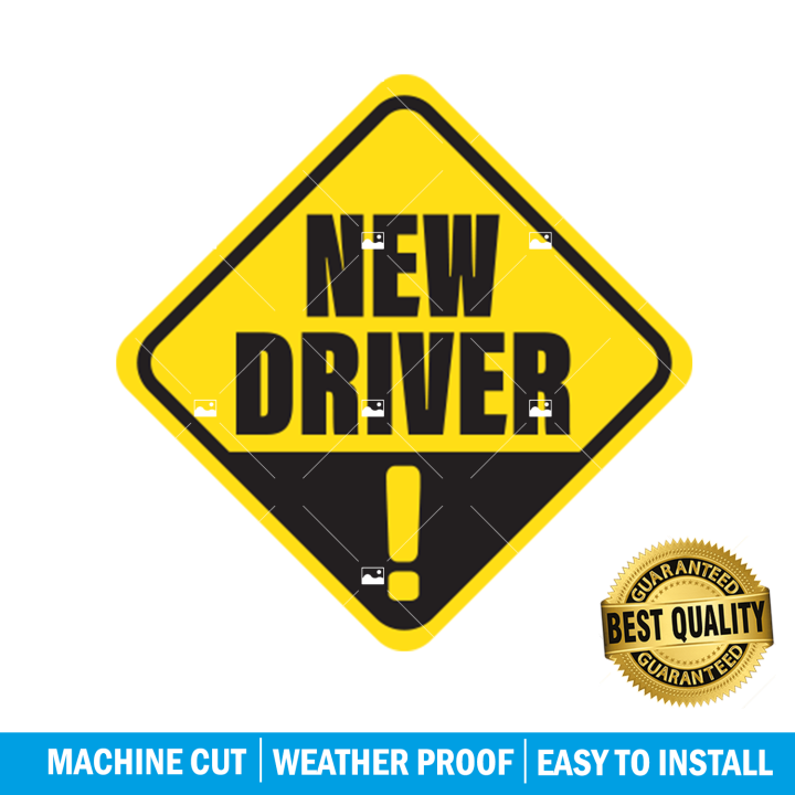 New Driver Warning Vinyl Windshield Decal Car Sticker Student Driver ...