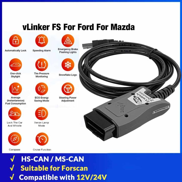 Vgate vlinker FS ELM327 USB cho Ford forscan MS có thể/HS có thể chuyển ...