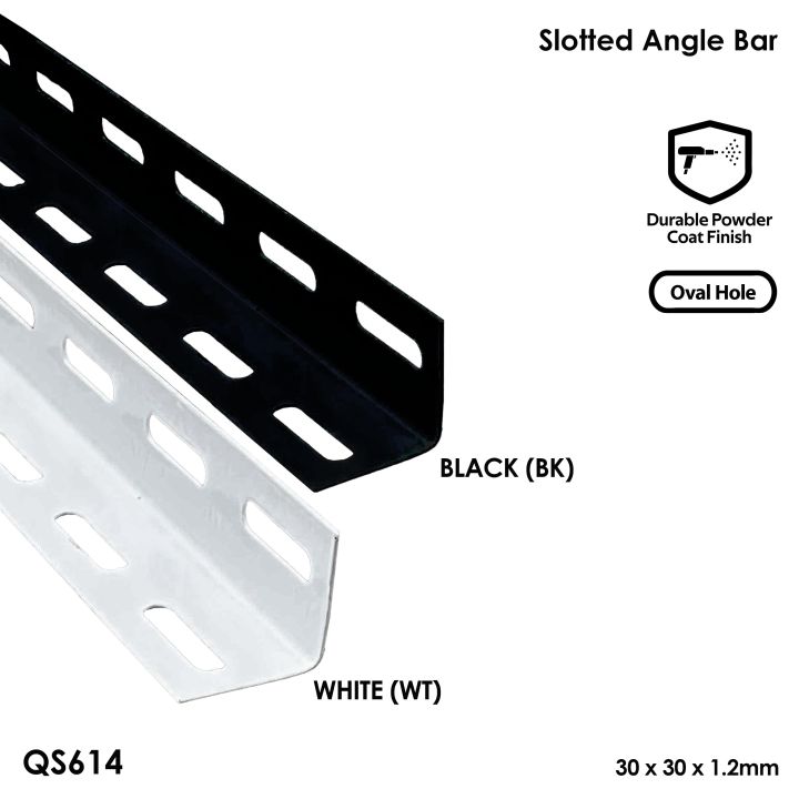 (Oval Hole) SLOTTED ANGLE BAR 30x30x1.2mm QS614 DIY Storage Rack ...