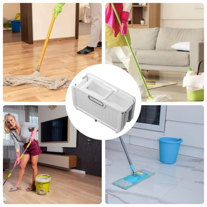 Folding Flat Mop Cleaning Bucket Handy Cleaning Bucket with Wheels ...