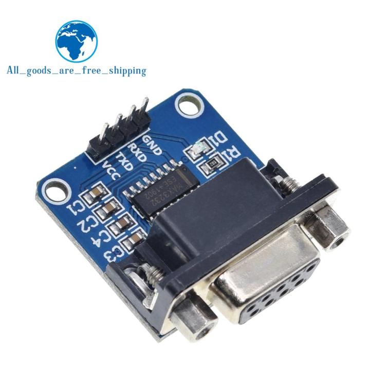 Tzt Max3232 Rs232 To Ttl Serial Port Converter Module Db9 Connector Max232 For Arduino Lazada 