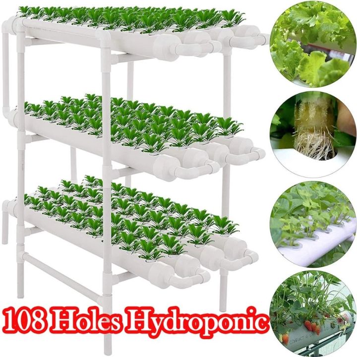 【1-3 Days Delivery】Hydroponics NFT System with 108 Holes Kits Vertical ...