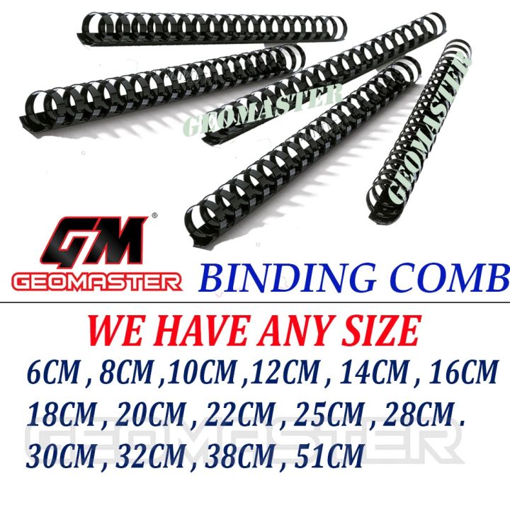 Plastic Comb Binding Rings / Binding Comb Ring / Comb Binding Black - 100Pcs/Box. | Lazada