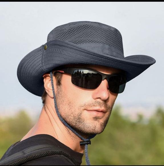 Bucket Hat Cowboy Style with Mesh Cowboy Hat/Topi Koboi/Topi Fabric/Cow ...