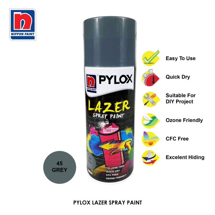 Pylox Lazer Spray Paint Grey PLZ045 400cc | Lazada PH