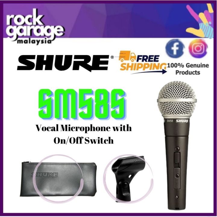 Shure SM58S Vocal Microphone with On/Off Switch (SM-58S / SM-58 / SM58 ...